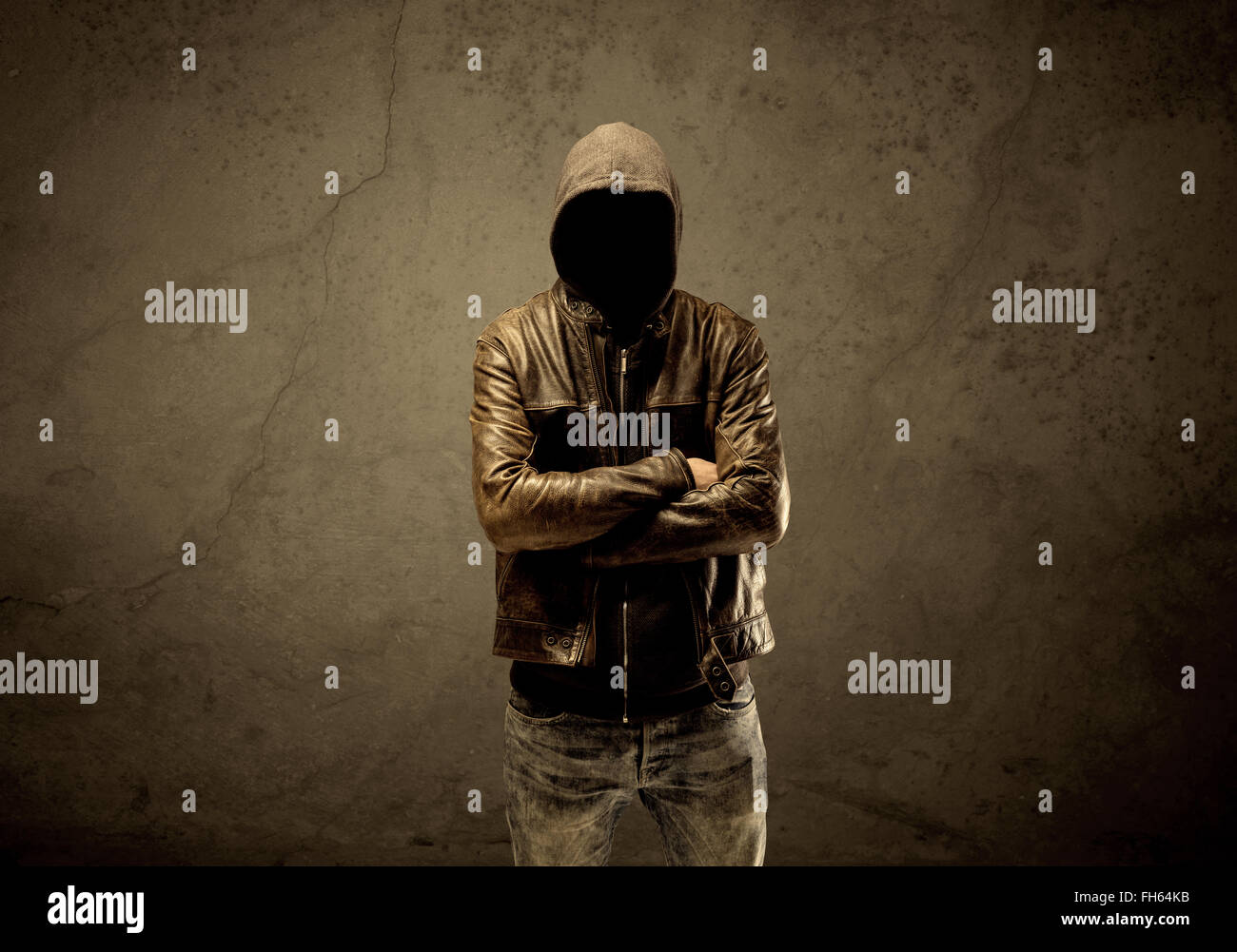 Undercover hooded stranger in the dark Stock Photo - Alamy