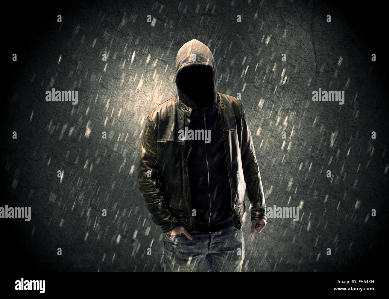 Unknown suspect standing in the dark Stock Photo - Alamy