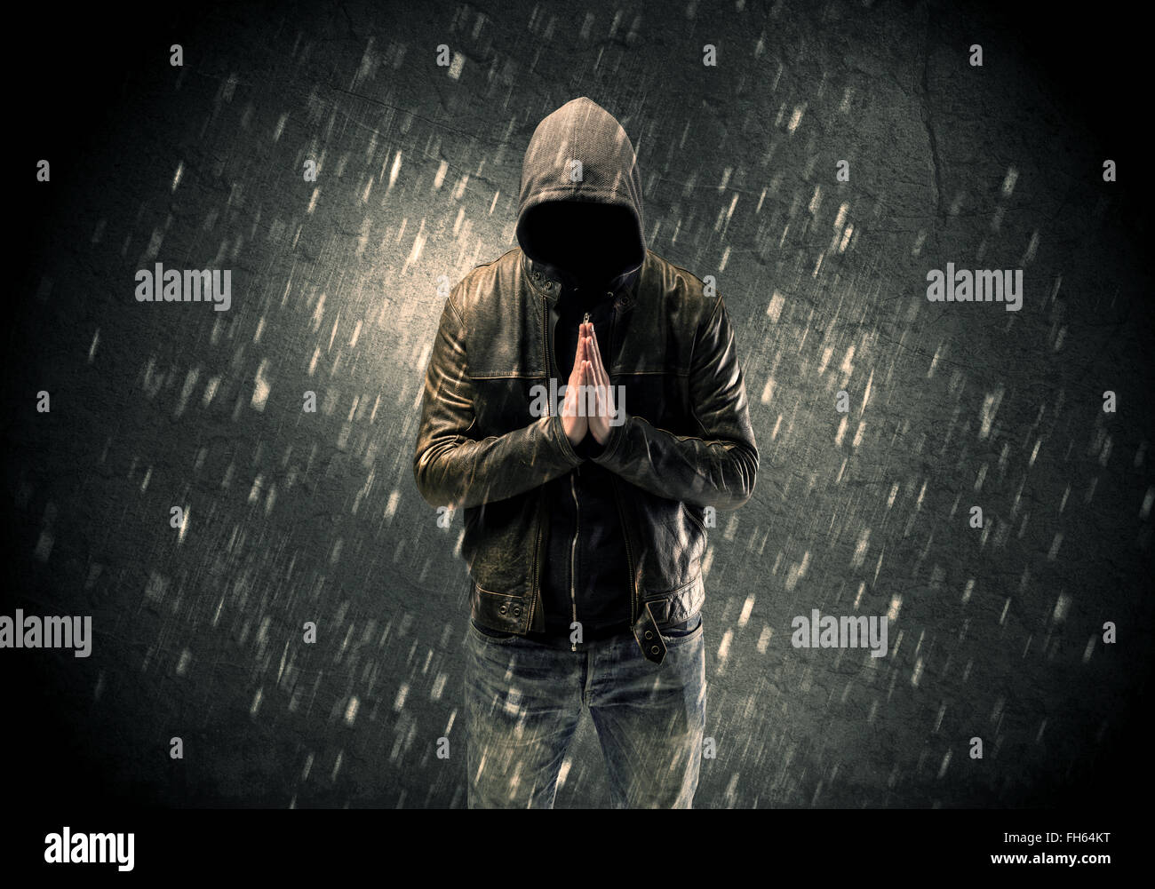 Unknown suspect standing in the dark Stock Photo - Alamy