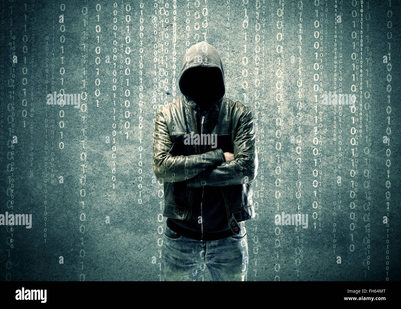 Angry mysterious hacker with numbers Stock Photo - Alamy