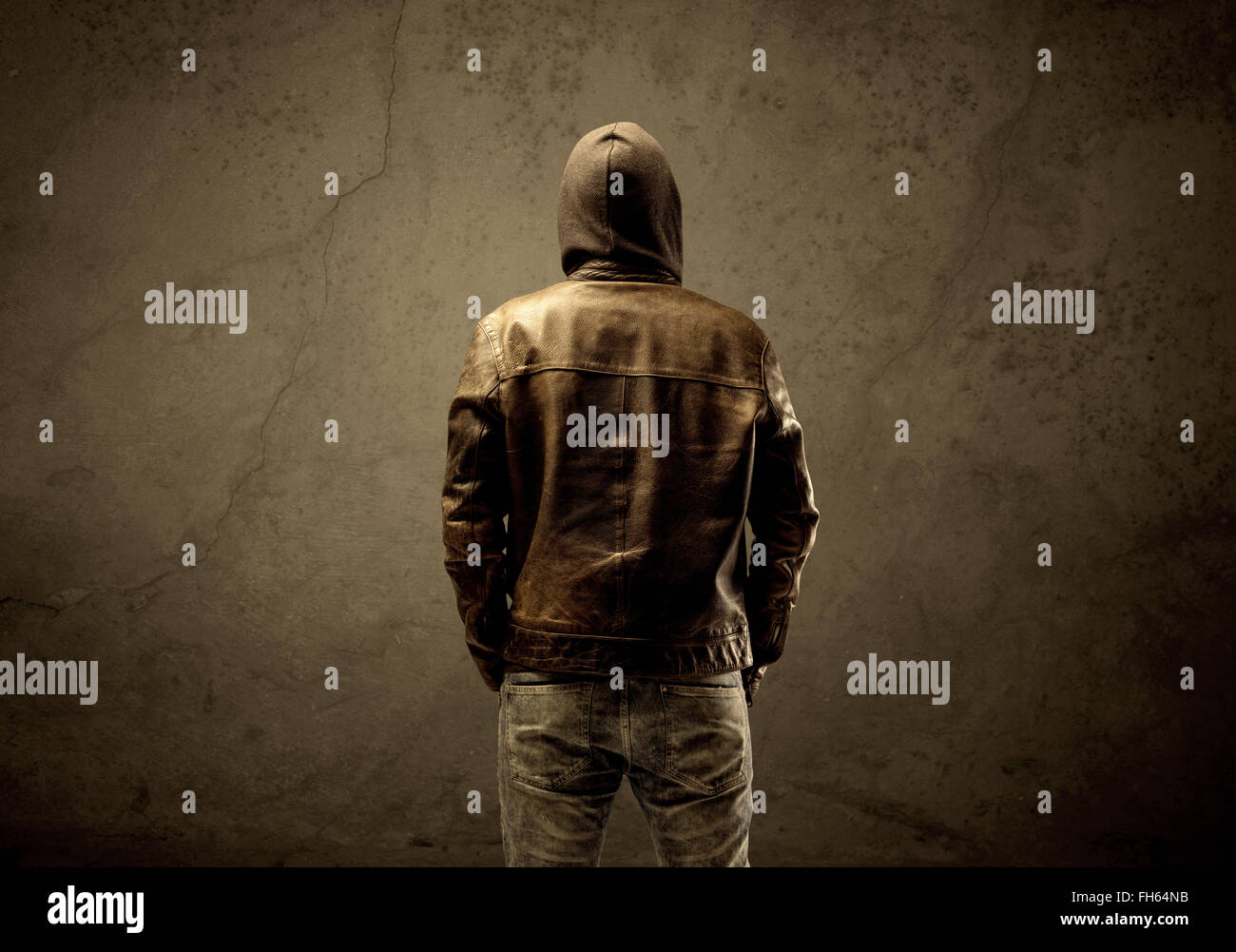 Undercover hooded stranger in the dark Stock Photo - Alamy
