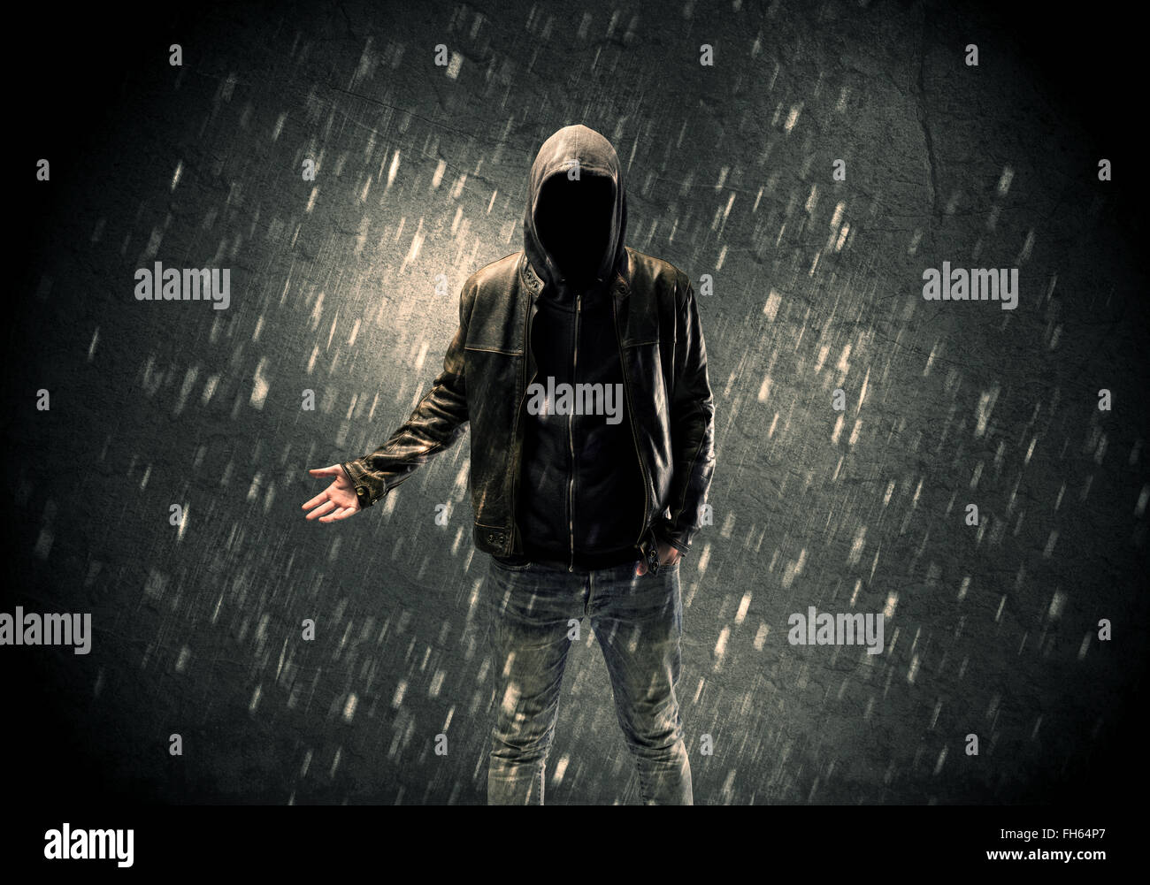 Unknown suspect standing in the dark Stock Photo - Alamy