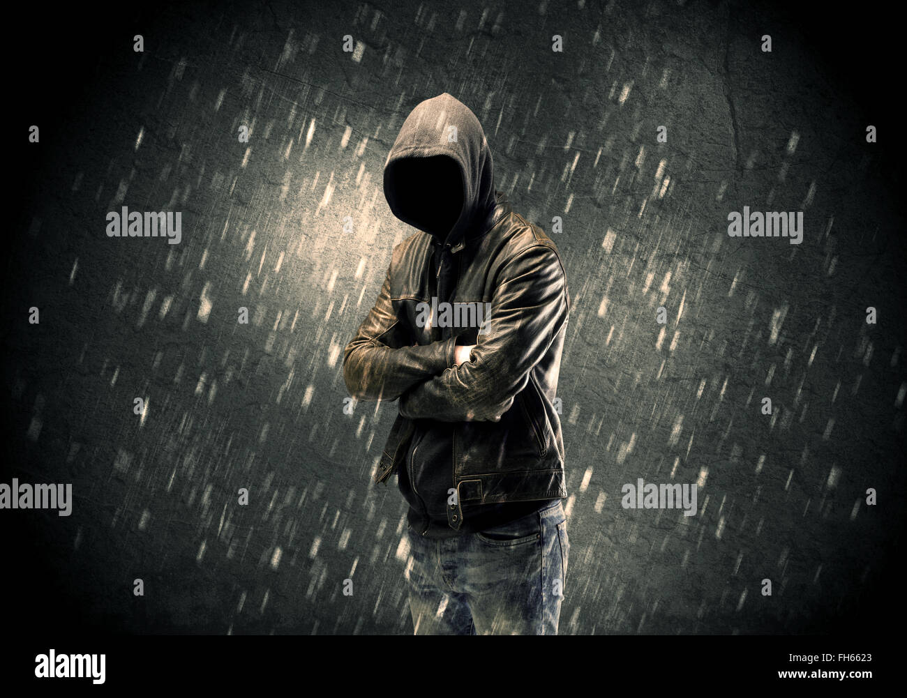 Unknown suspect standing in the dark Stock Photo - Alamy