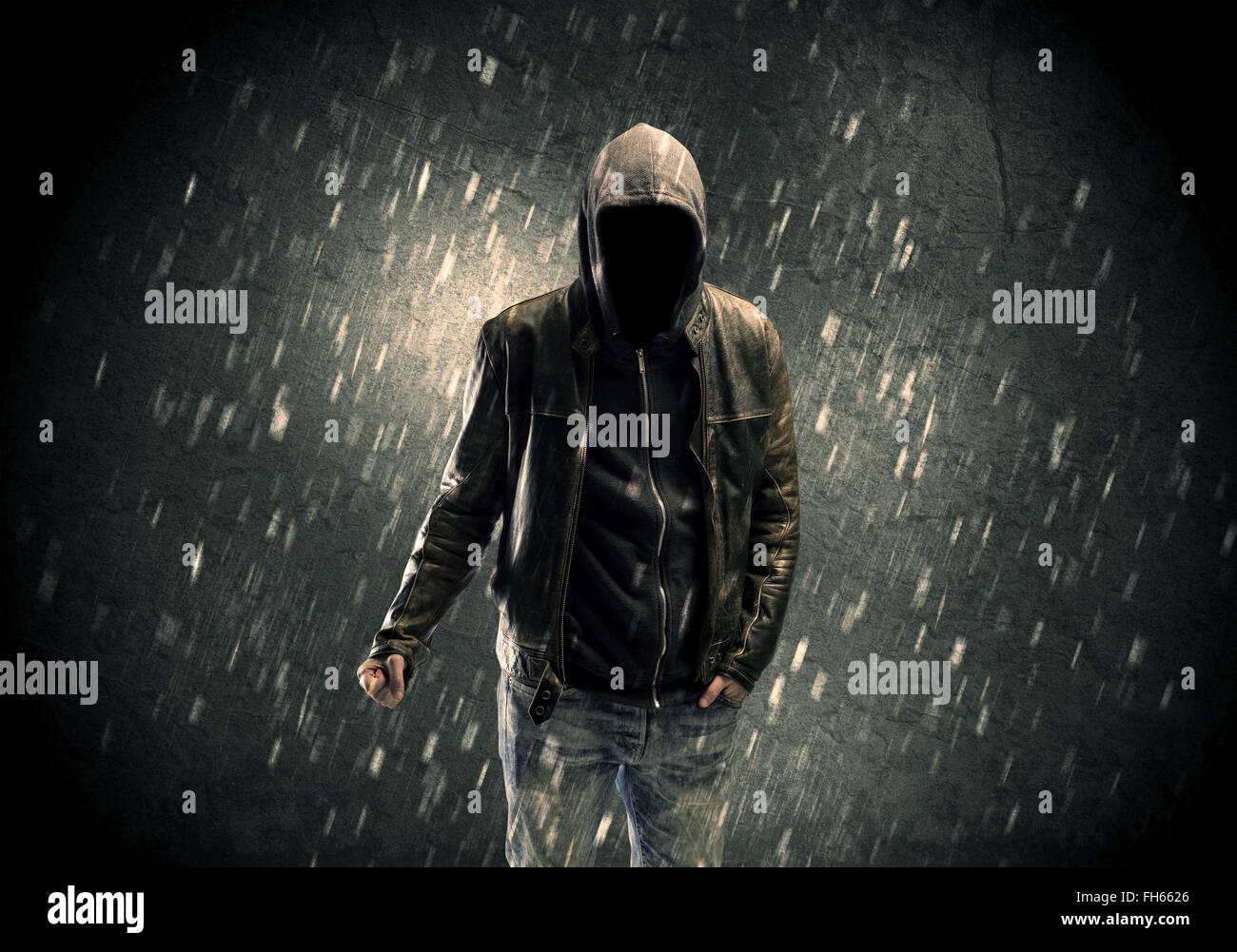 Unknown suspect standing in the dark Stock Photo - Alamy