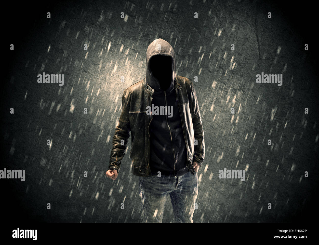 Unknown suspect standing in the dark Stock Photo - Alamy