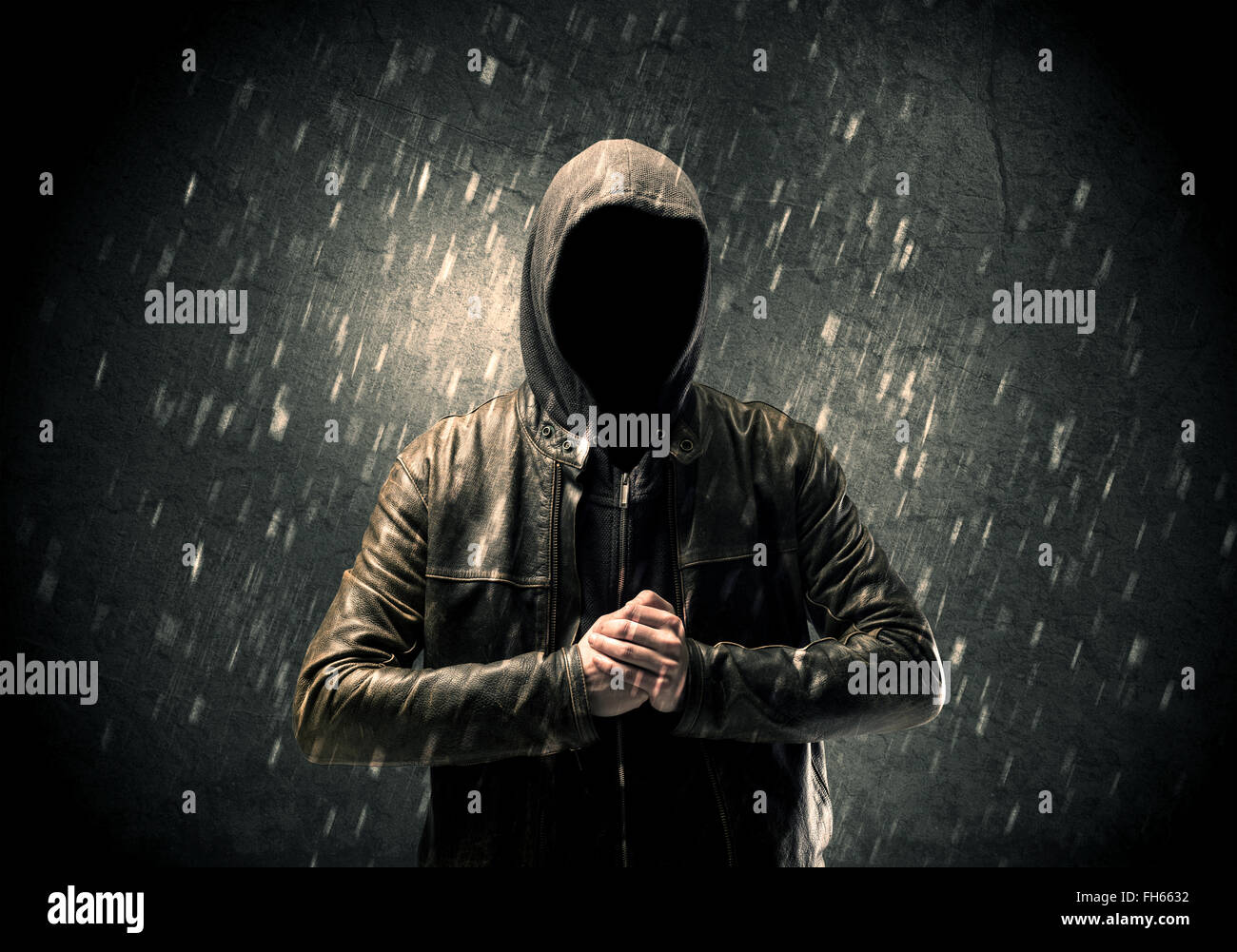 Unknown suspect standing in the dark Stock Photo - Alamy