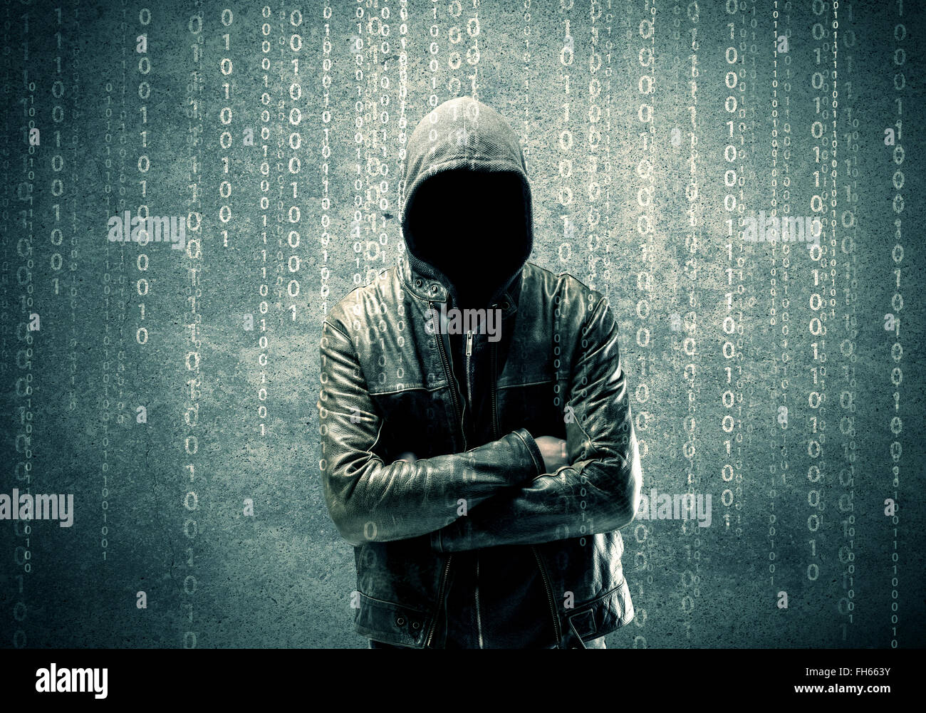 Angry mysterious hacker with numbers Stock Photo - Alamy