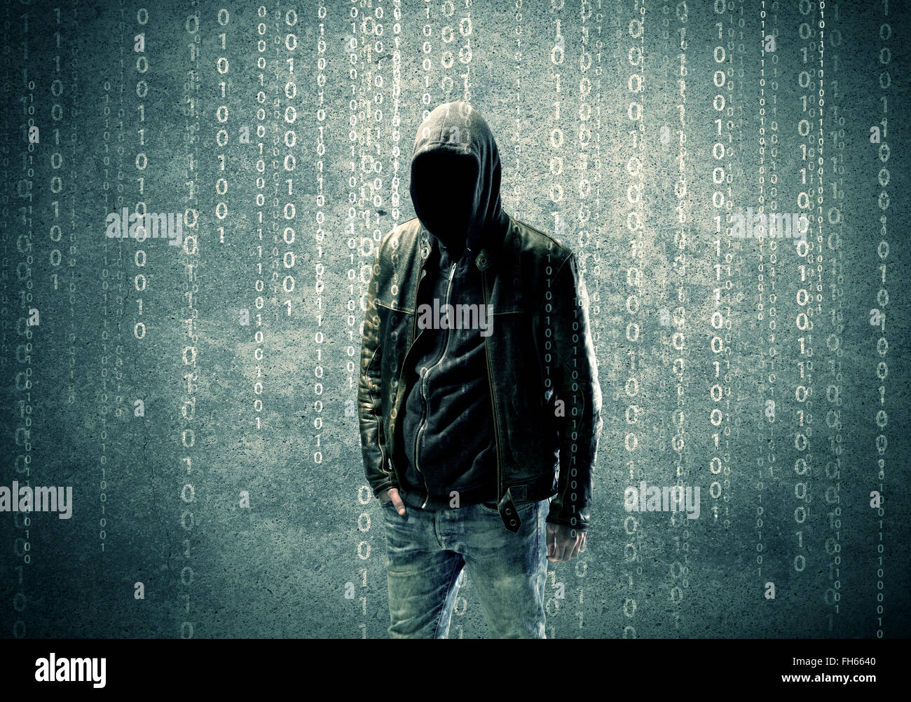 Angry mysterious hacker with numbers Stock Photo - Alamy