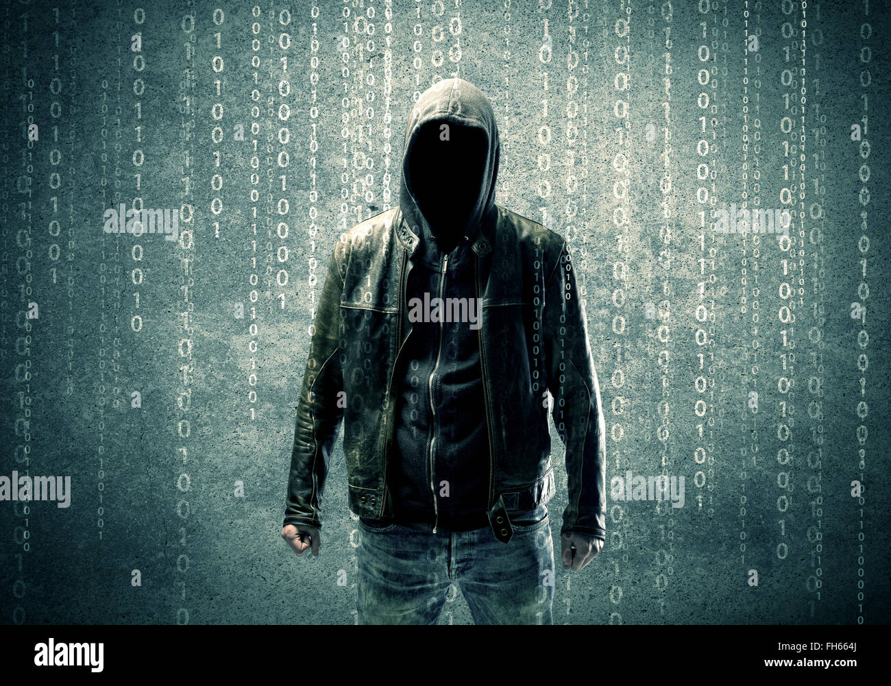 Angry mysterious hacker with numbers Stock Photo - Alamy