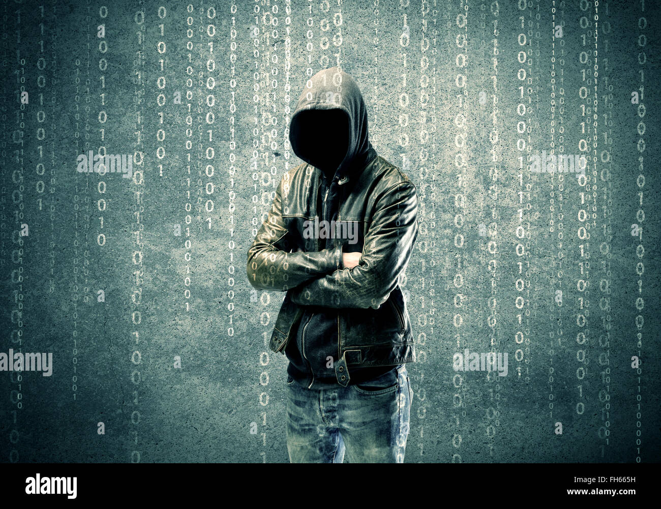 Angry mysterious hacker with numbers Stock Photo - Alamy