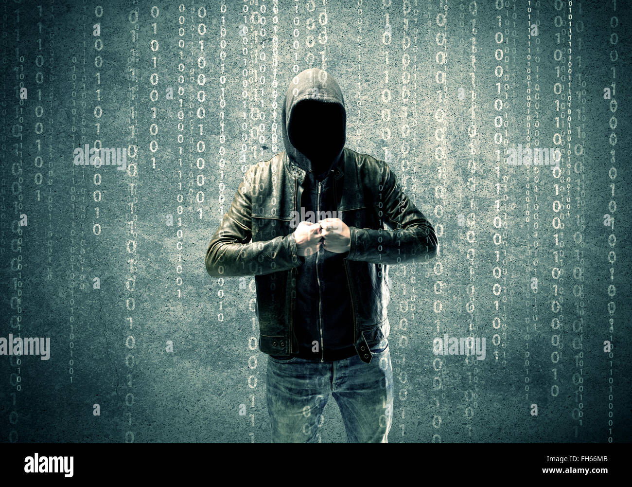 Angry mysterious hacker with numbers Stock Photo - Alamy