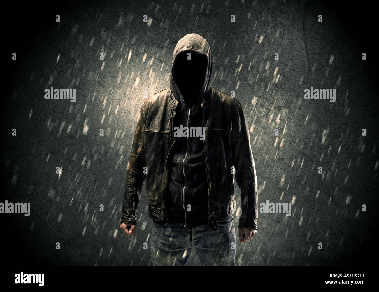 Unknown suspect standing in the dark Stock Photo - Alamy