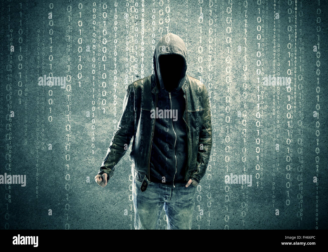 Angry mysterious hacker with numbers Stock Photo - Alamy