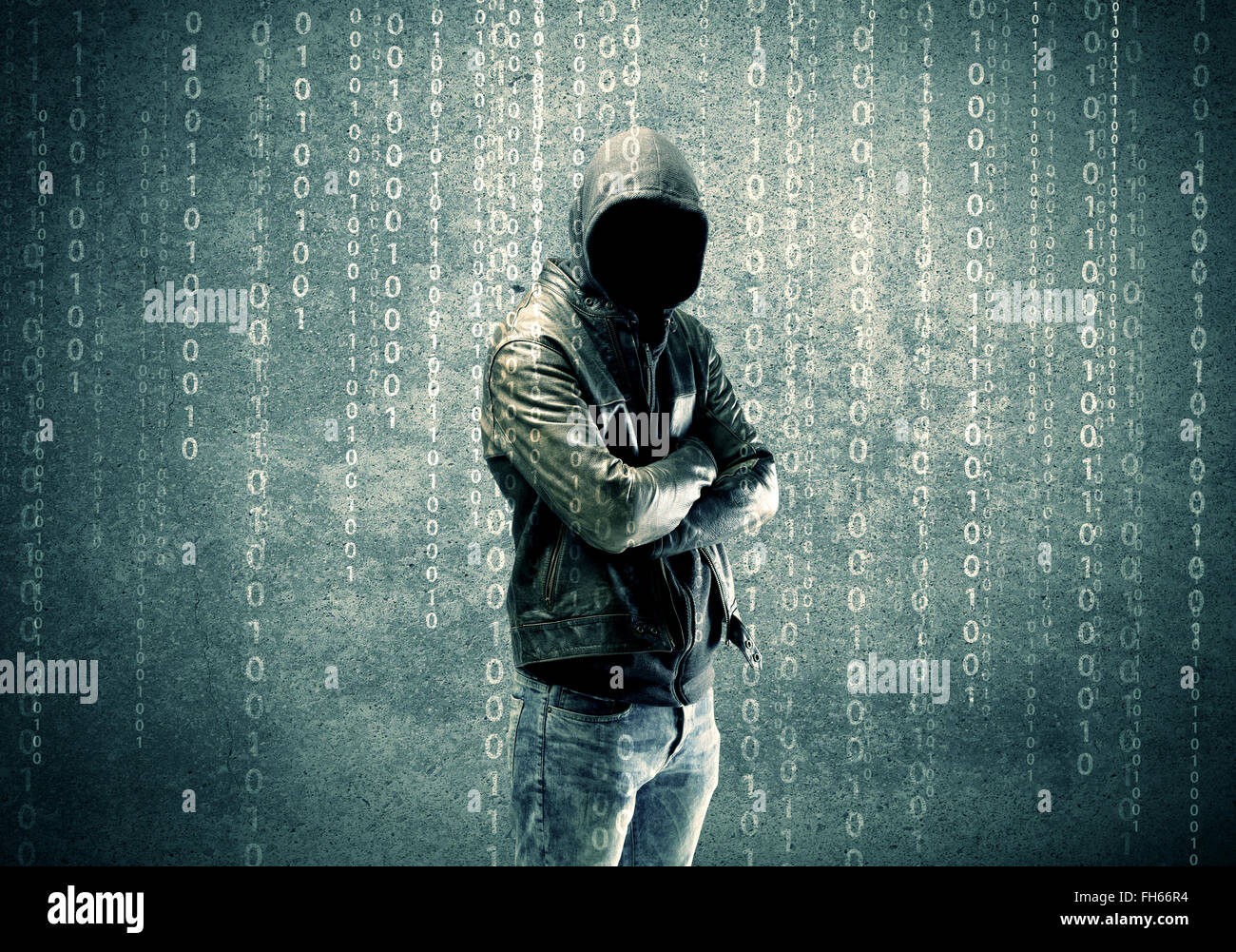 Angry mysterious hacker with numbers Stock Photo - Alamy