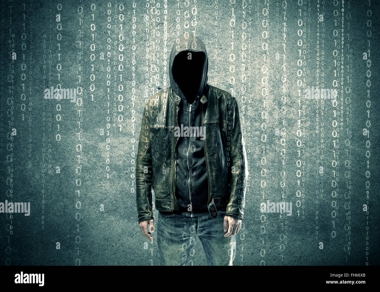 Angry mysterious hacker with numbers Stock Photo - Alamy