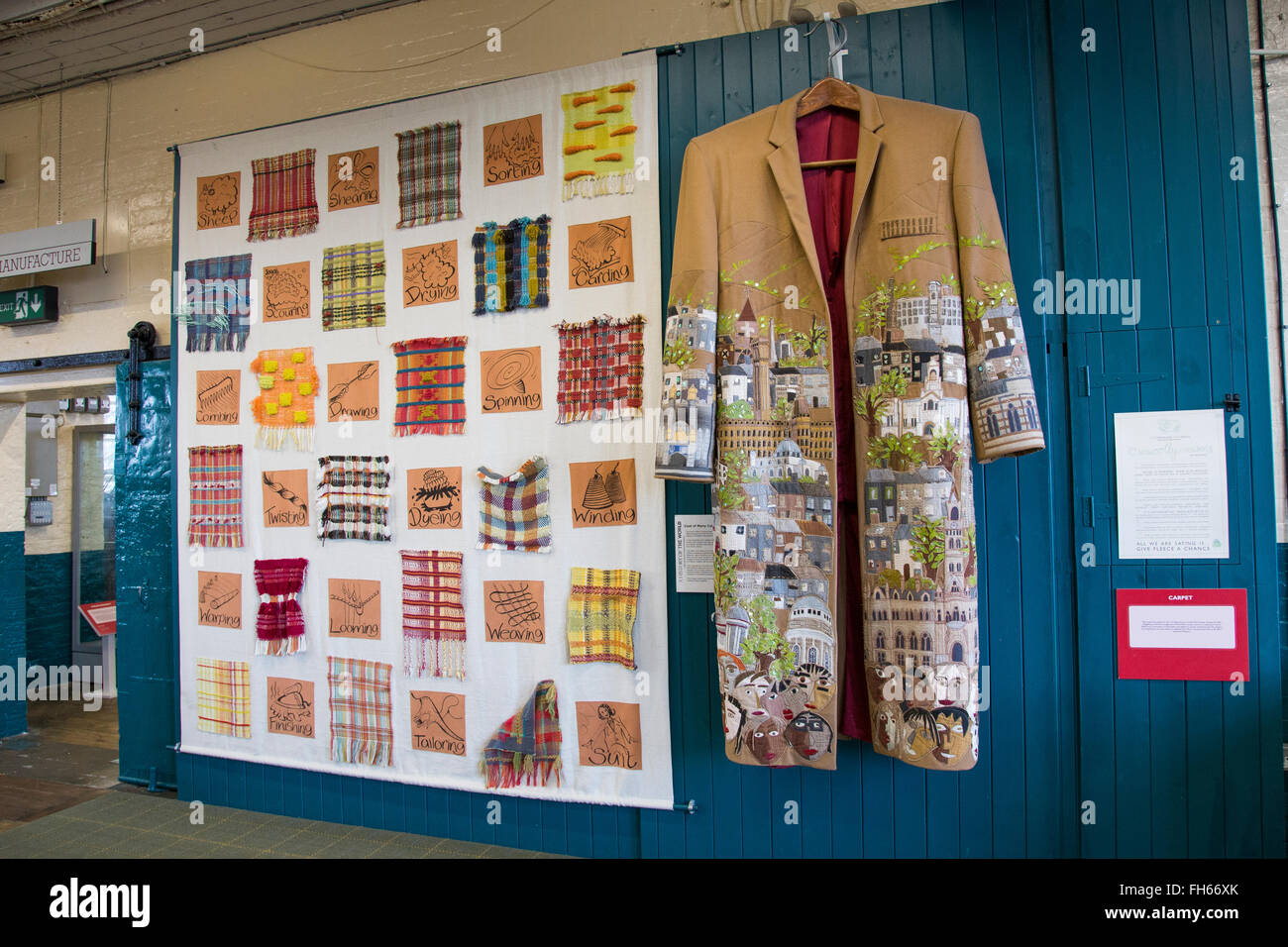 The Coat of many cultures, Textile mill display at Bradford Industrial ...