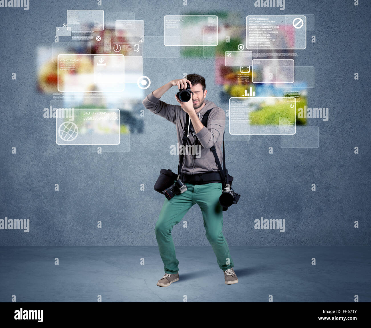 Handsome photographer with camera Stock Photo - Alamy