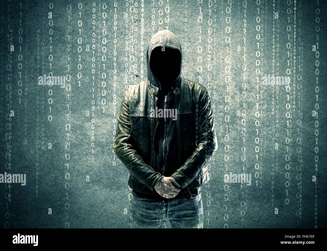 Angry mysterious hacker with numbers Stock Photo - Alamy