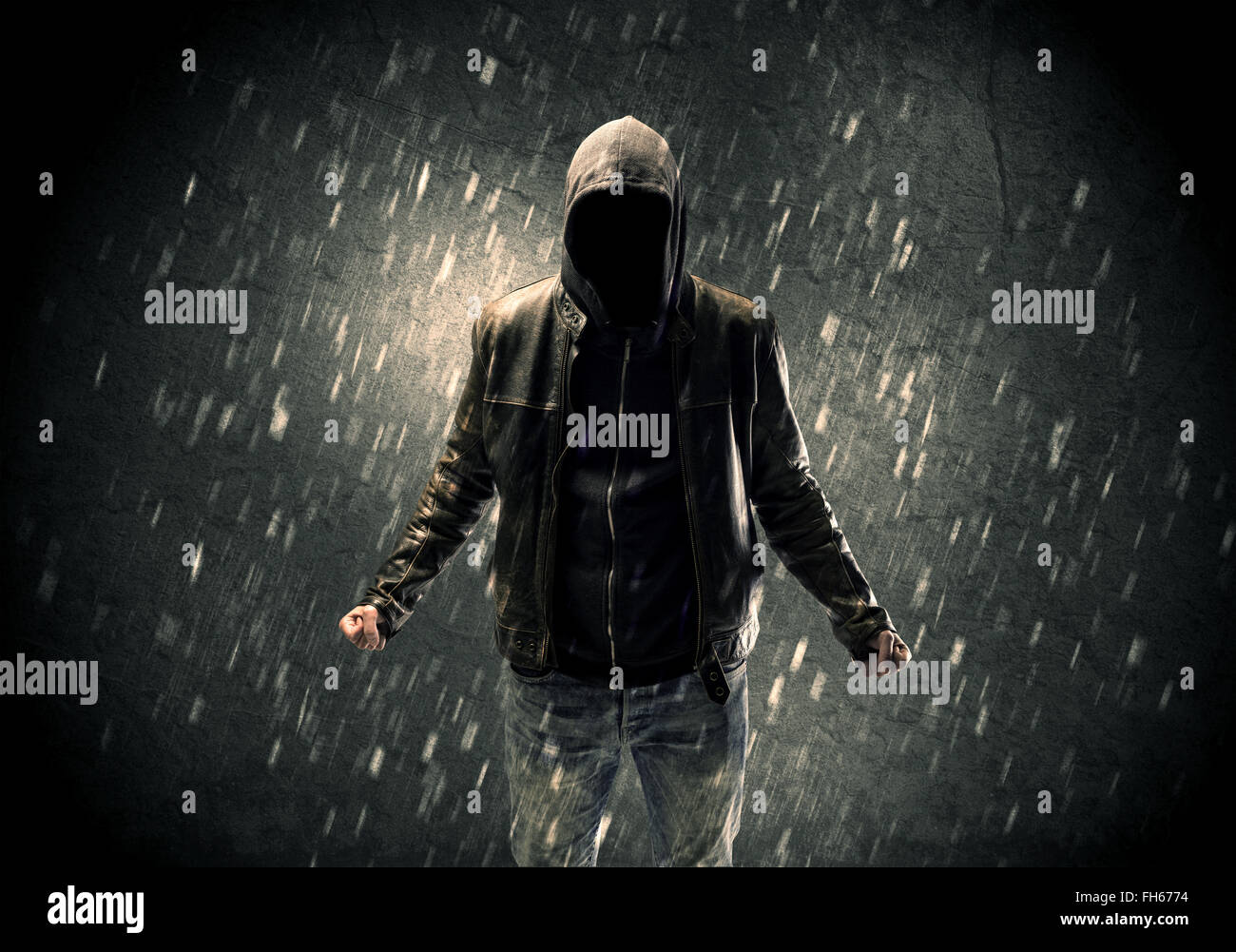 Unknown suspect standing in the dark Stock Photo - Alamy