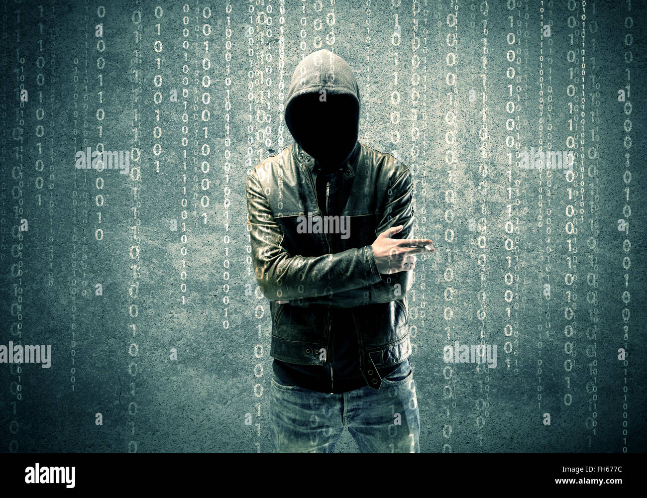 Angry mysterious hacker with numbers Stock Photo - Alamy