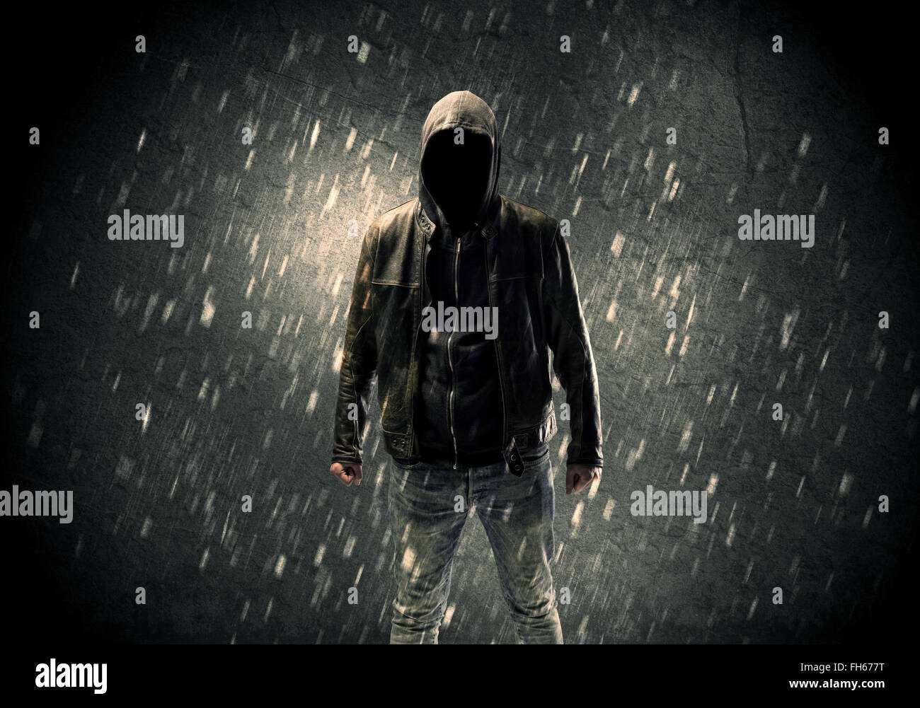Unknown suspect standing in the dark Stock Photo - Alamy