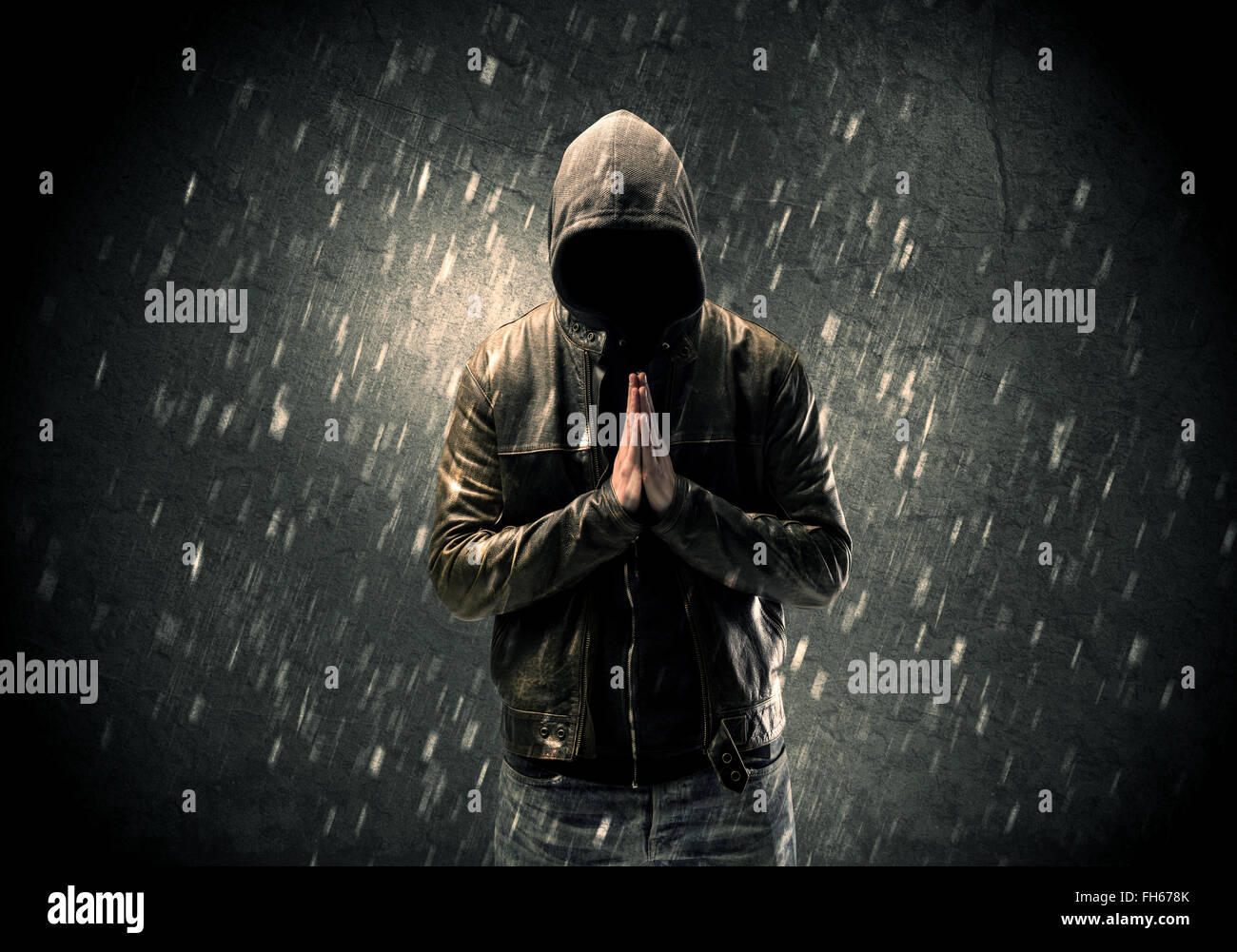 Unknown suspect standing in the dark Stock Photo - Alamy
