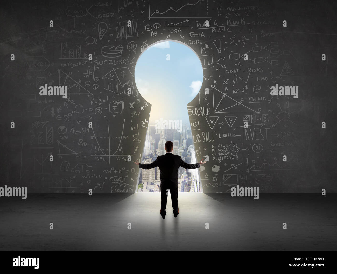 Exit sign man standing hi-res stock photography and images - Alamy