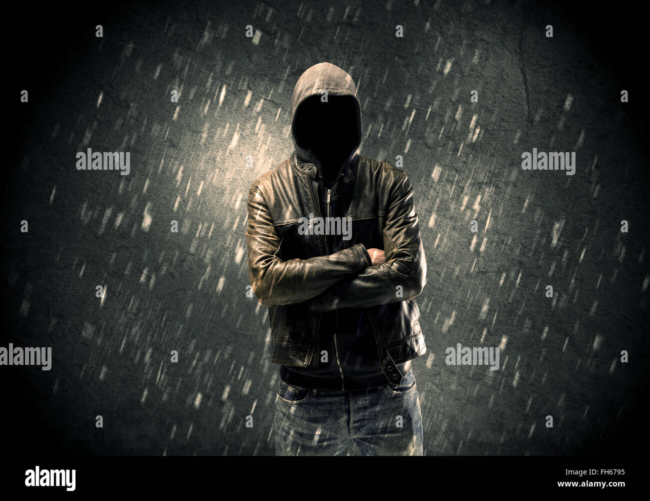 Unknown suspect standing in the dark Stock Photo - Alamy