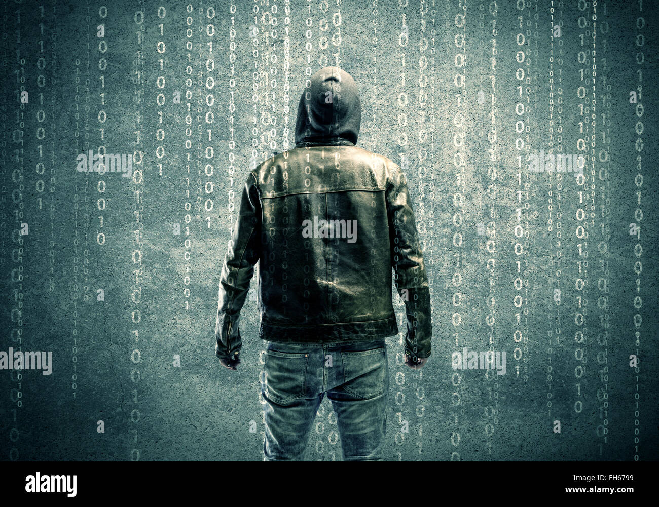 Angry mysterious hacker with numbers Stock Photo - Alamy