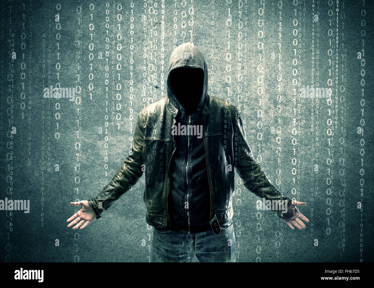 Angry mysterious hacker with numbers Stock Photo - Alamy
