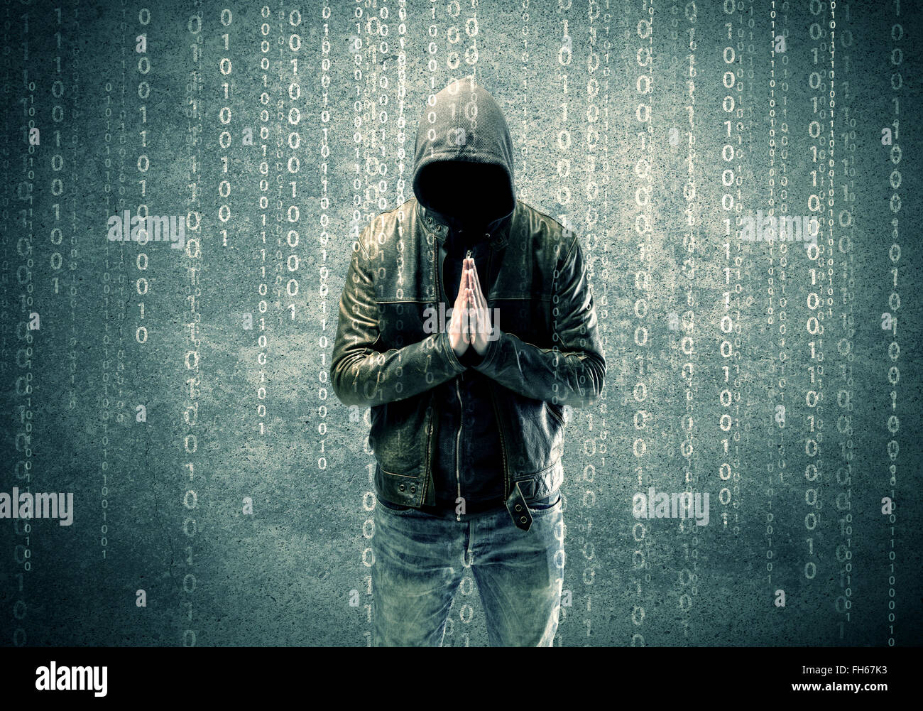 Angry mysterious hacker with numbers Stock Photo - Alamy