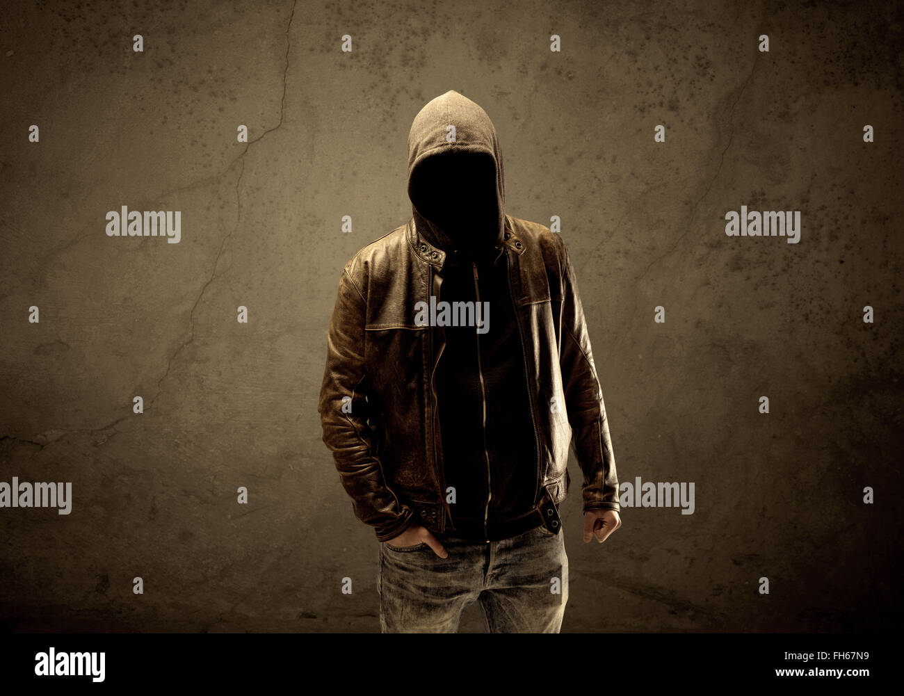 Undercover hooded stranger in the dark Stock Photo - Alamy