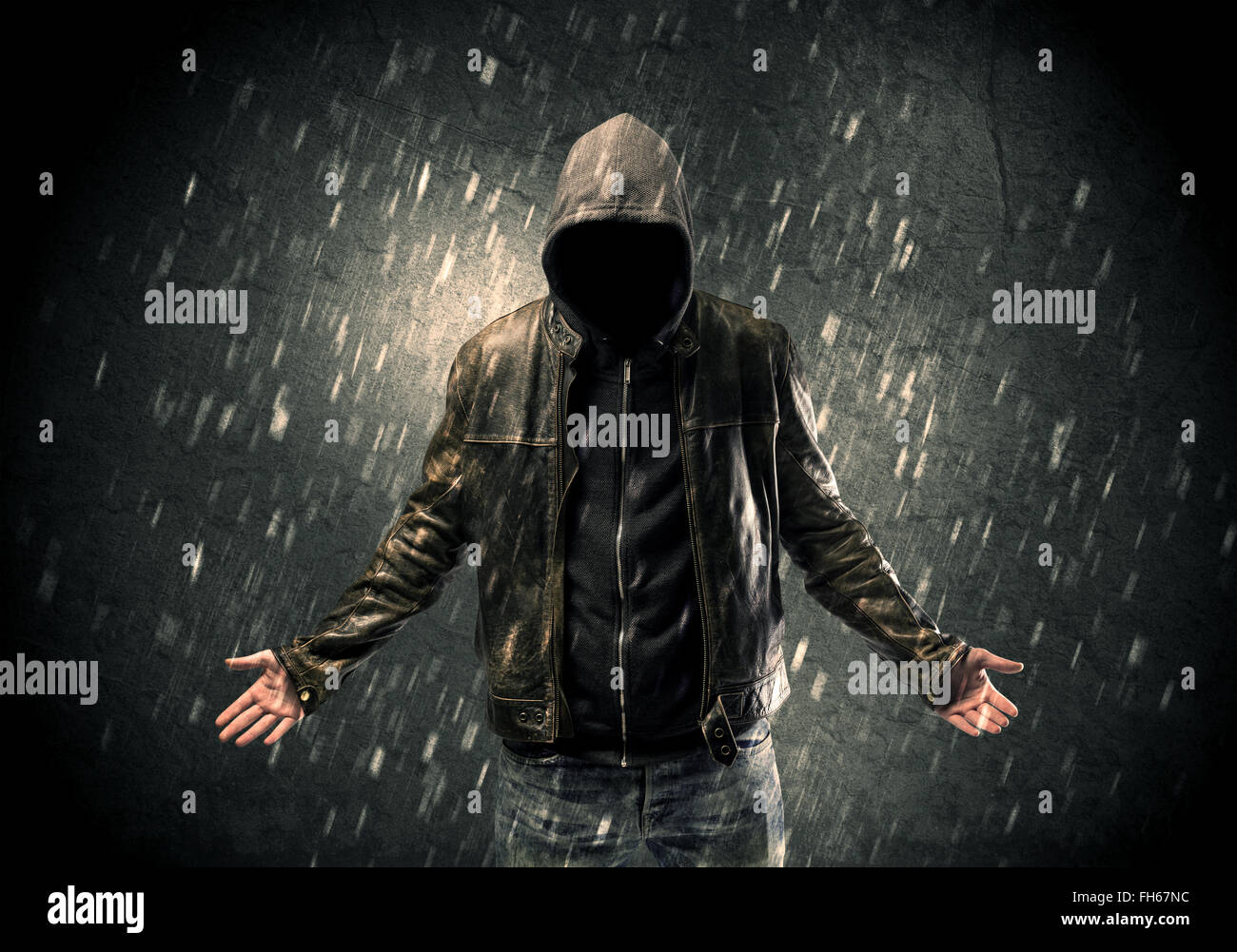 Unknown suspect standing in the dark Stock Photo - Alamy