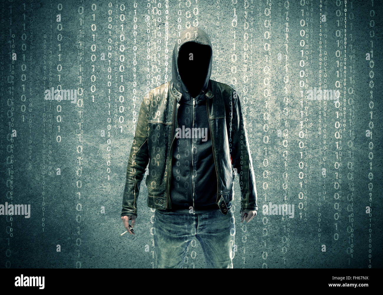 Angry mysterious hacker with numbers Stock Photo - Alamy