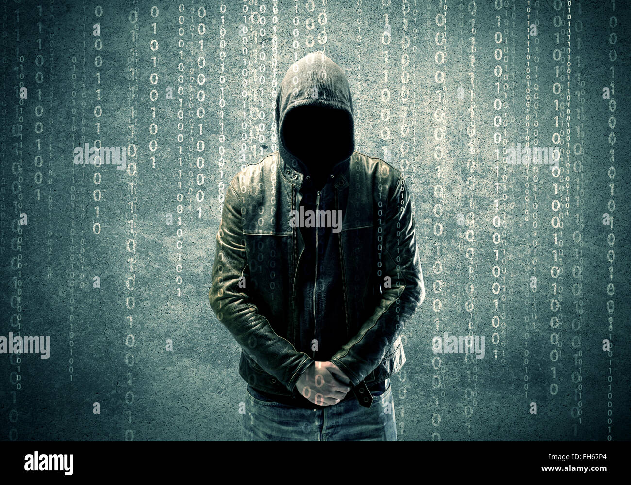 Angry mysterious hacker with numbers Stock Photo - Alamy