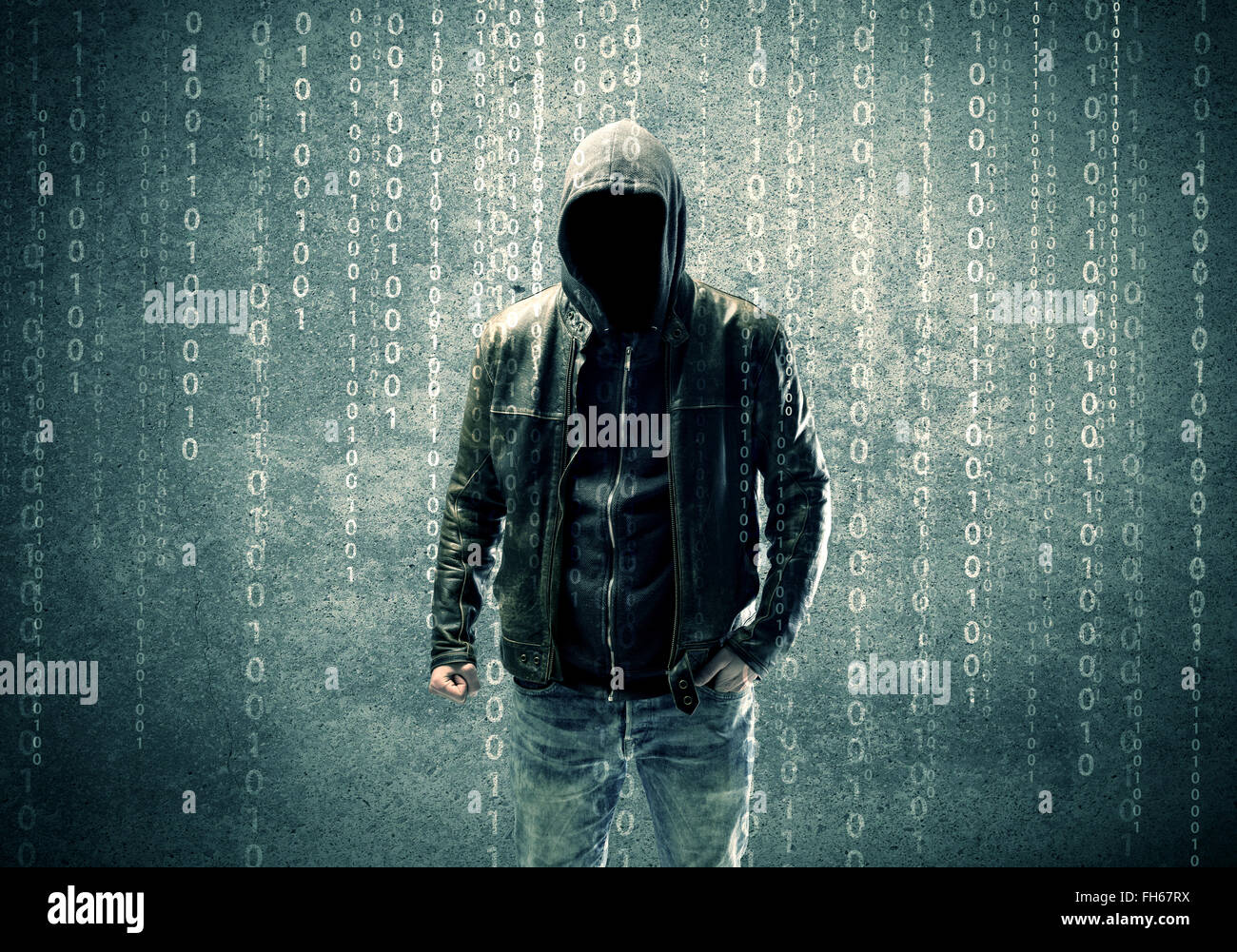 Angry mysterious hacker with numbers Stock Photo - Alamy