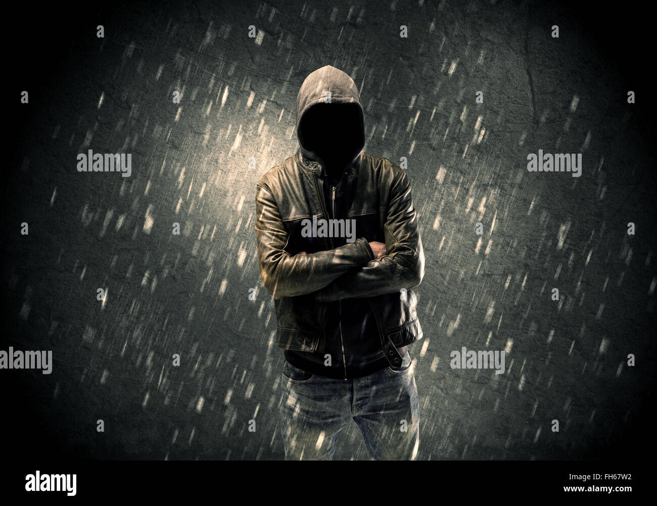 Unknown suspect standing in the dark Stock Photo - Alamy