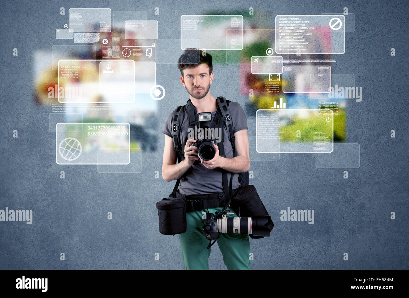Handsome photographer with camera Stock Photo - Alamy