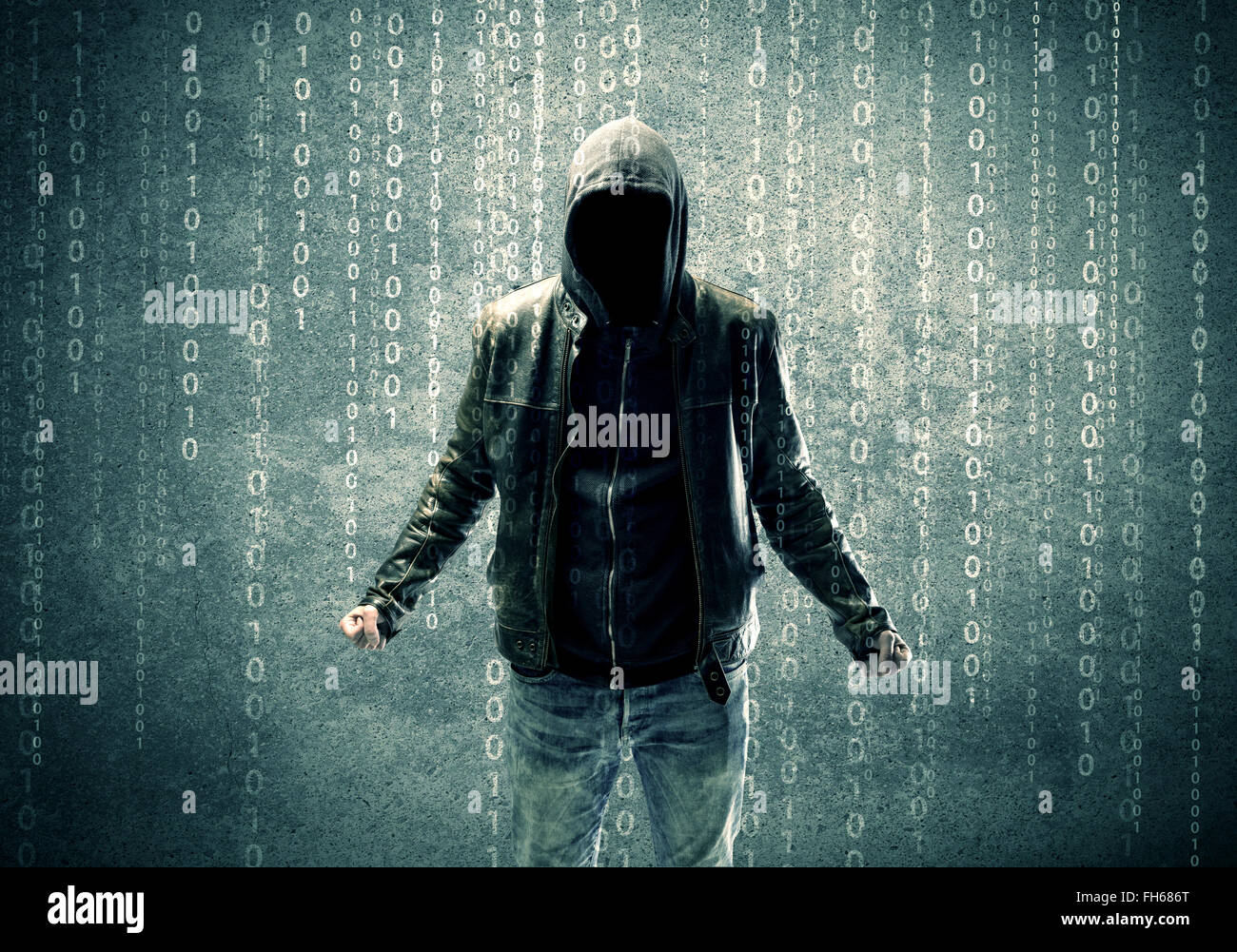 Angry mysterious hacker with numbers Stock Photo - Alamy