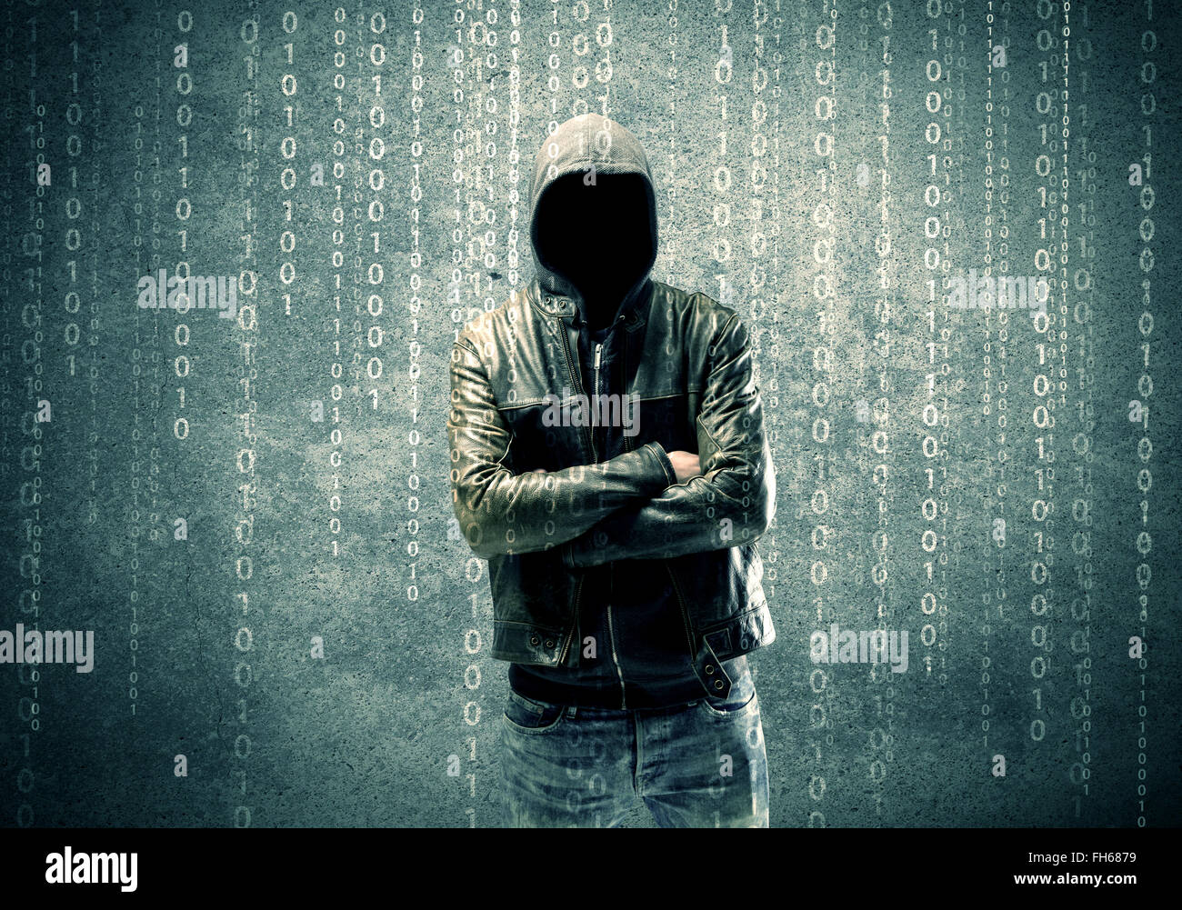 Angry mysterious hacker with numbers Stock Photo - Alamy