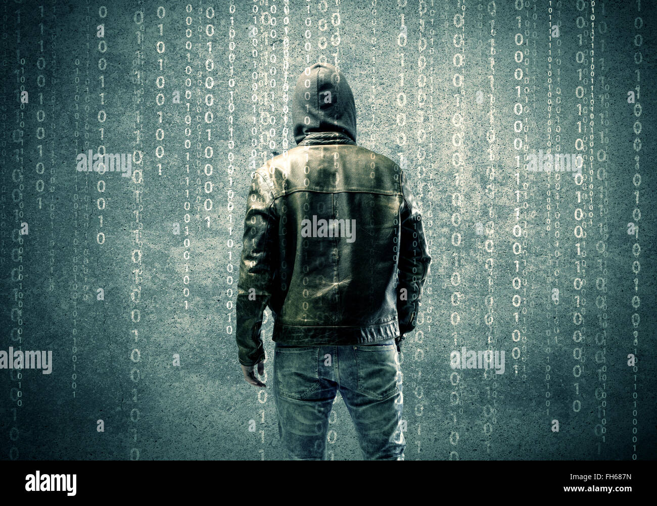 Angry mysterious hacker with numbers Stock Photo - Alamy