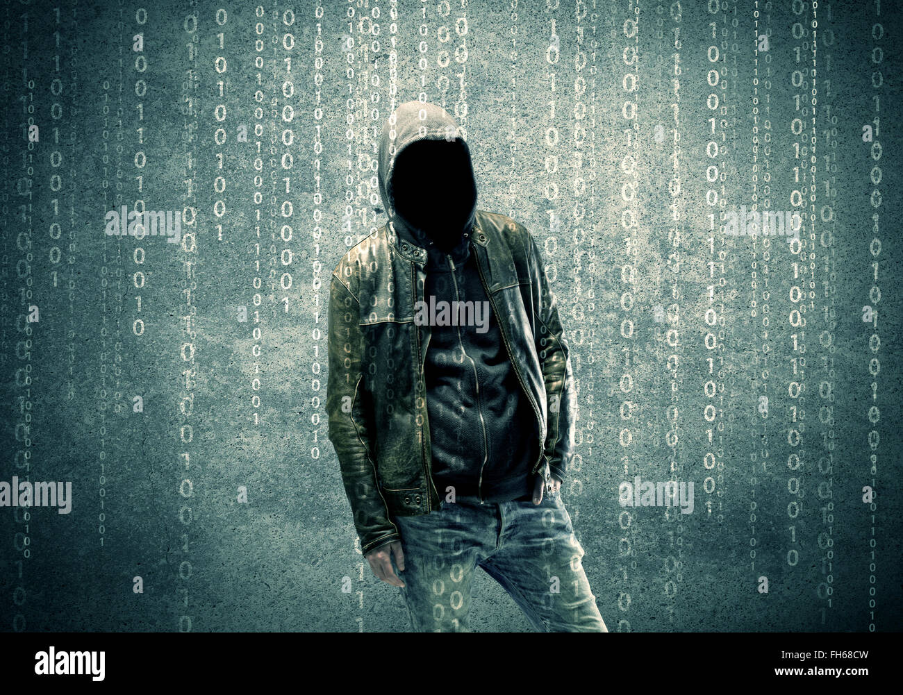 Angry mysterious hacker with numbers Stock Photo - Alamy