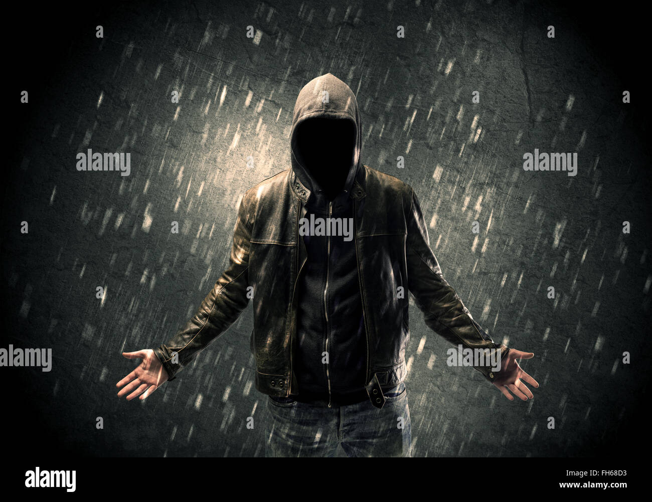 Unknown suspect standing in the dark Stock Photo - Alamy