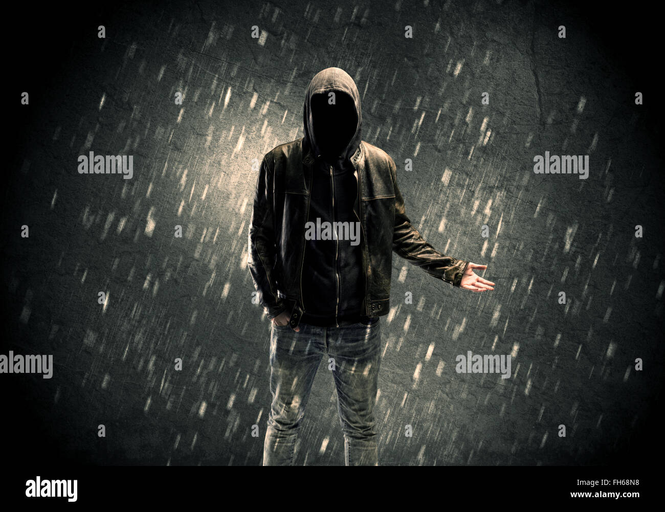Unknown suspect standing in the dark Stock Photo - Alamy