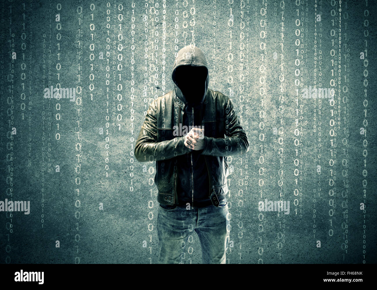Angry mysterious hacker with numbers Stock Photo - Alamy