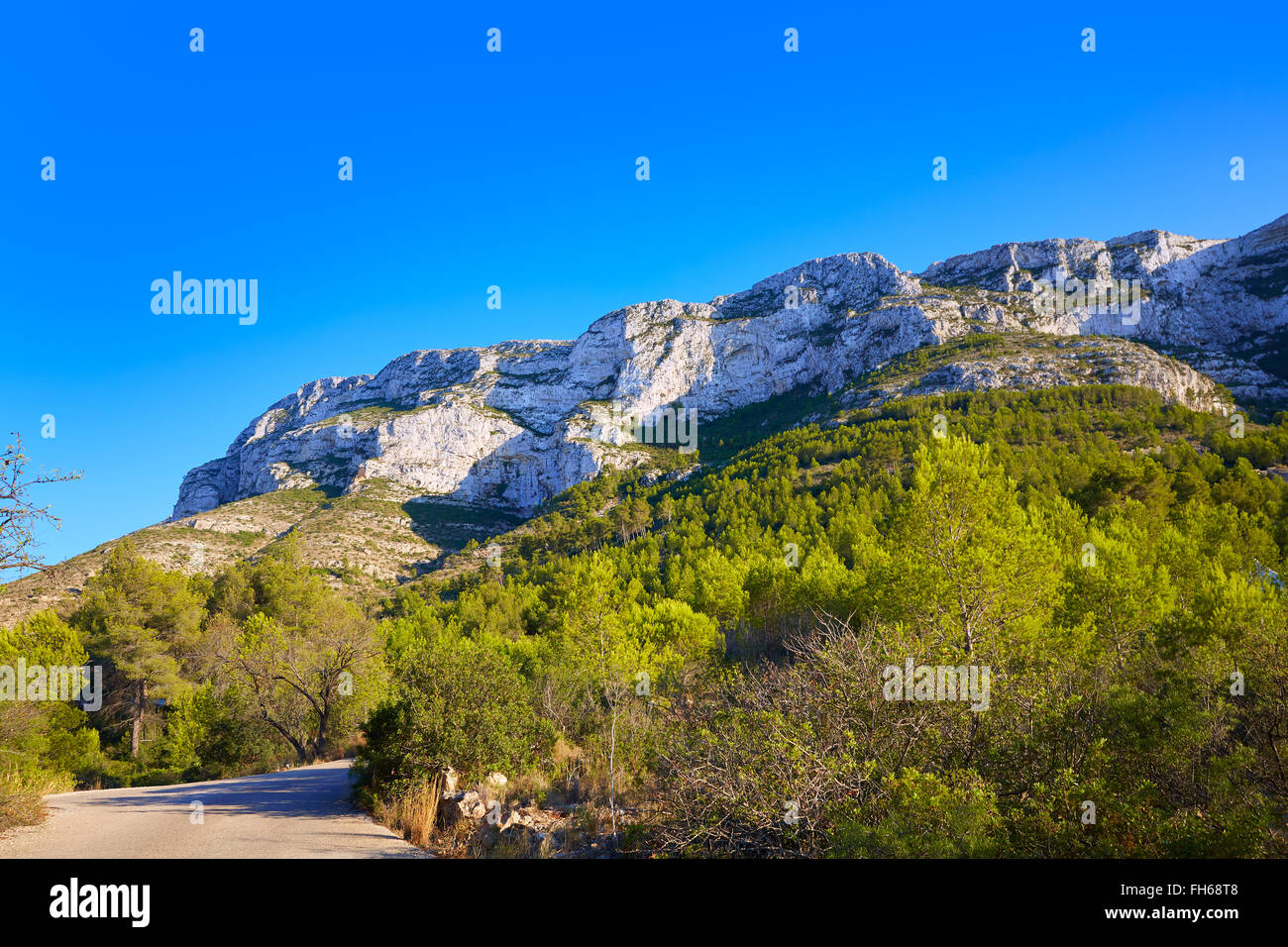 Denia track in Montgo mountain at Alicante Mediterranean Spain Stock ...