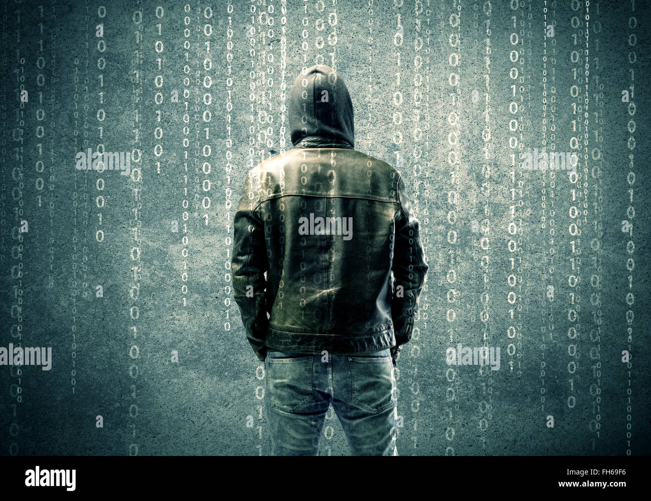 Angry mysterious hacker with numbers Stock Photo - Alamy