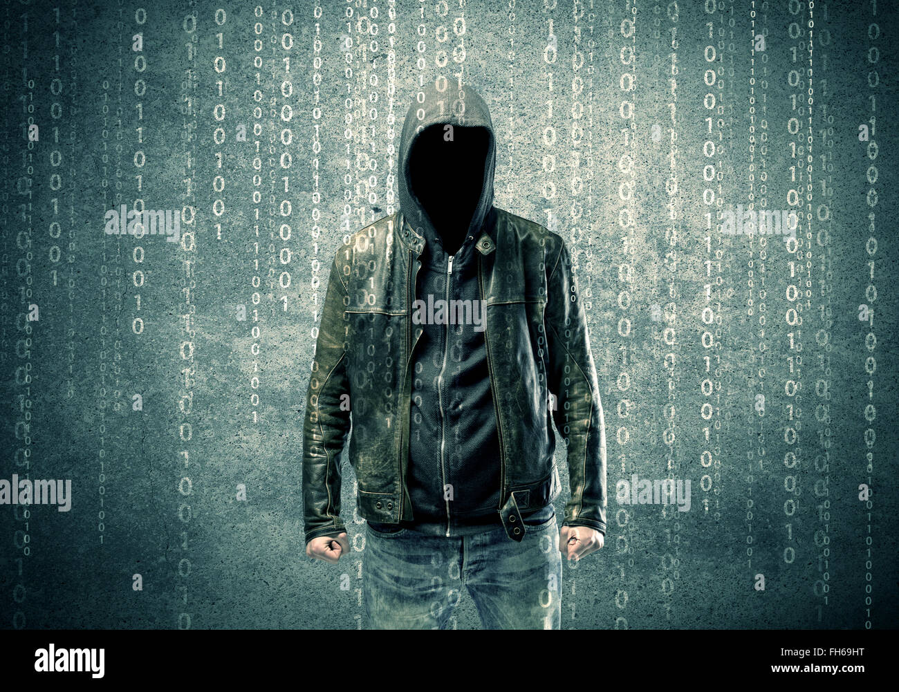 Angry mysterious hacker with numbers Stock Photo - Alamy
