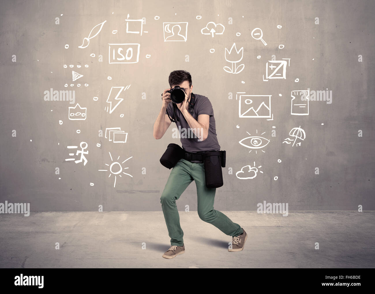 Photographer learning to use camera Stock Photo - Alamy
