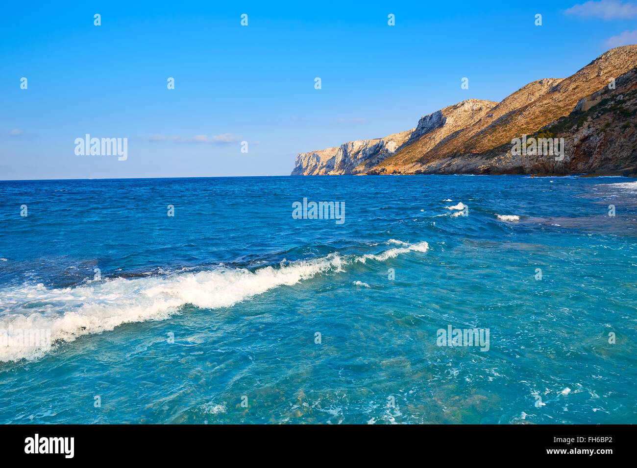 Las Rotas beach in Denia Alicante at Mediterraenan Spain Stock Photo ...